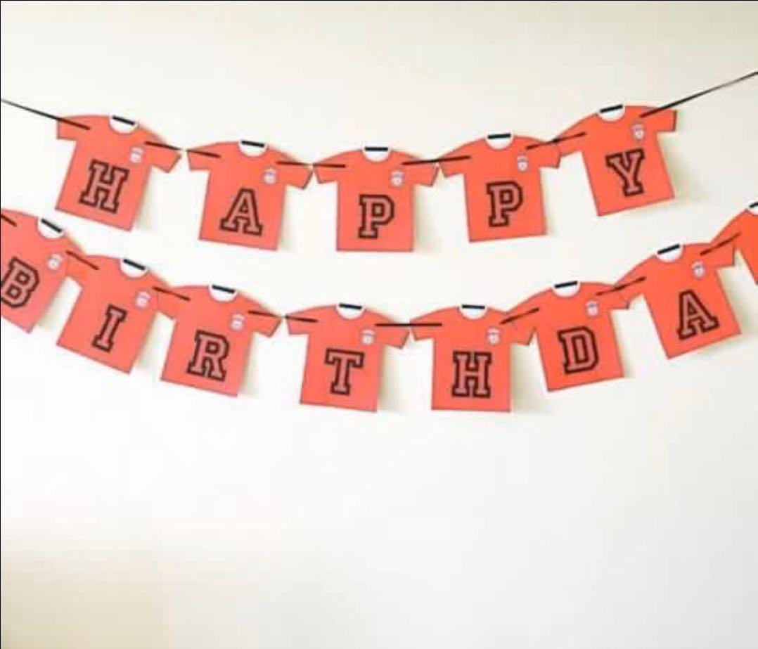 Happy birthday Liverpool handmade wall banner, Hobbies & Toys ...