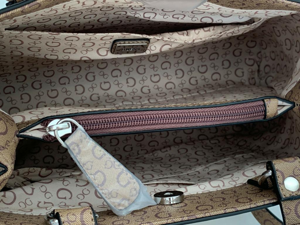 NEW! GUESS ROWE COLLECTION MOCHA BROWN CONVERTIBLE SATCHEL CROSSBODY ...