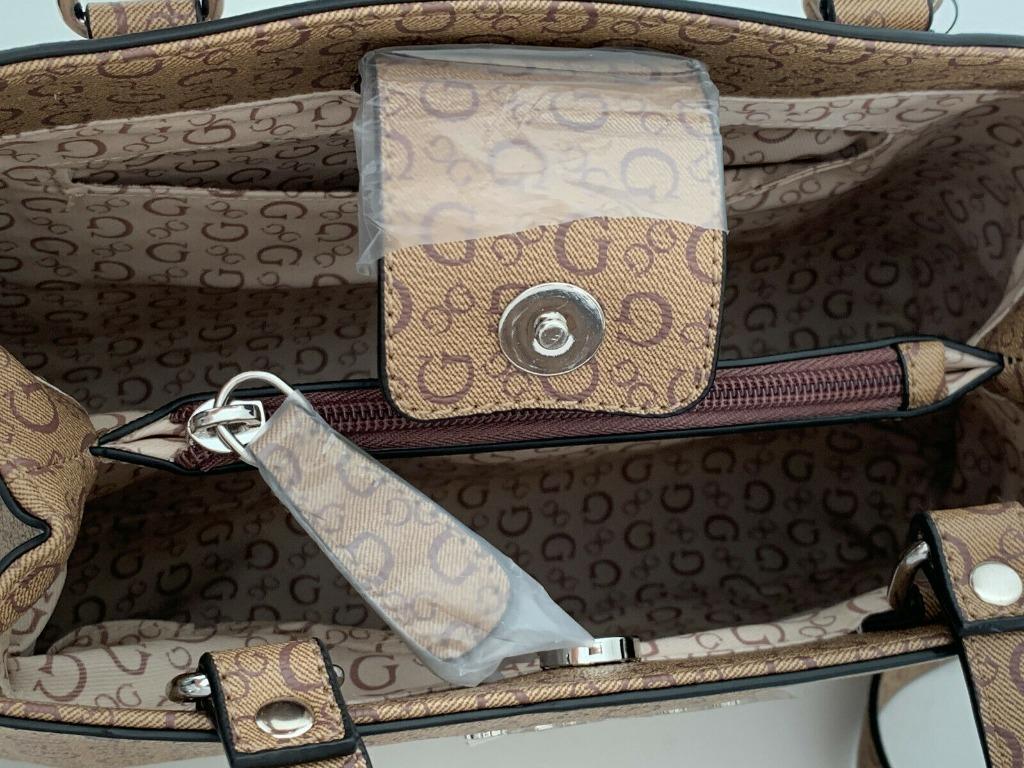 NEW! GUESS ROWE COLLECTION MOCHA BROWN CONVERTIBLE SATCHEL CROSSBODY ...