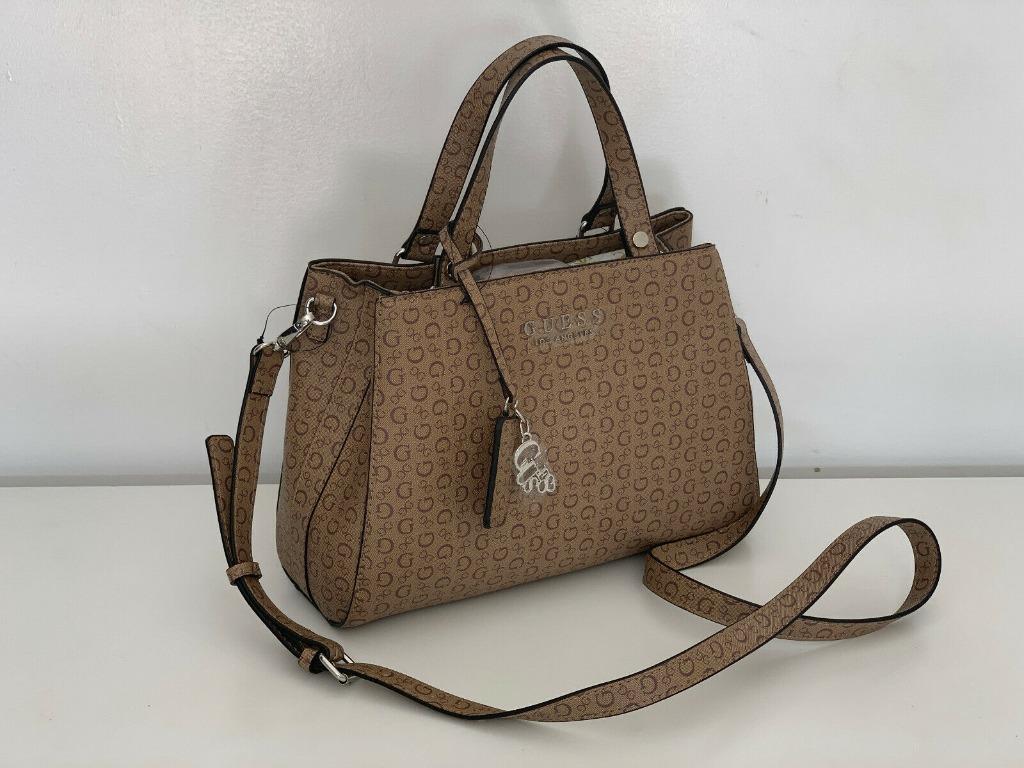 NEW! GUESS ROWE COLLECTION MOCHA BROWN CONVERTIBLE SATCHEL CROSSBODY ...