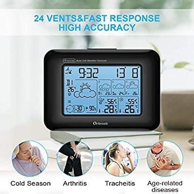 Oritronic Meteotime Digital Weather Station with Outdoor Indoor Sensor ...