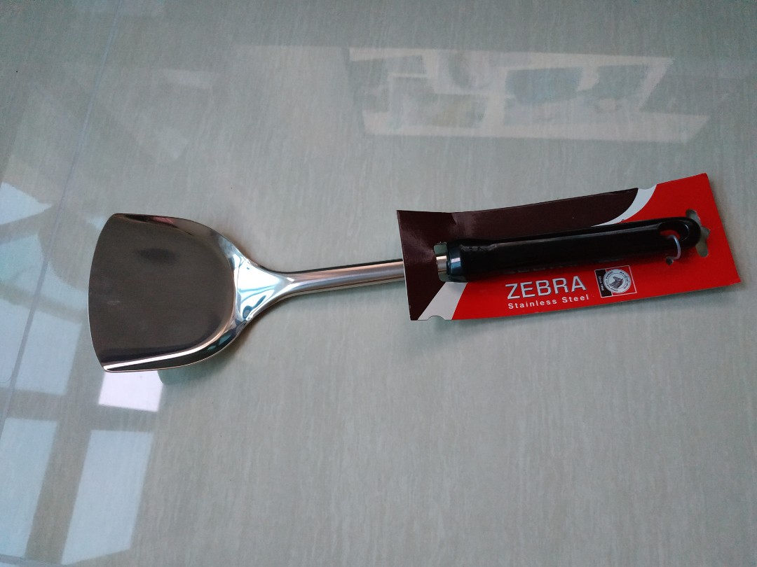 Zebra stainless steel cooking wok spatula, Furniture & Home Living ...
