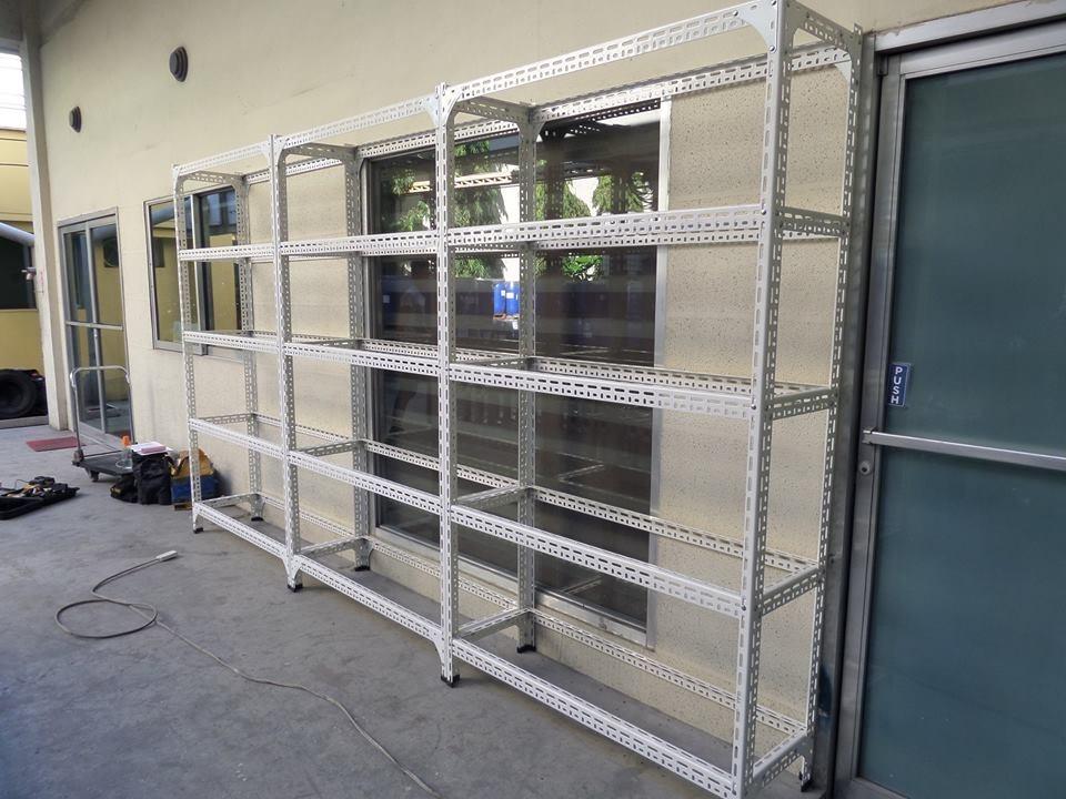 Adjustable steel shelves - open steel rack, Furniture & Home Living ...