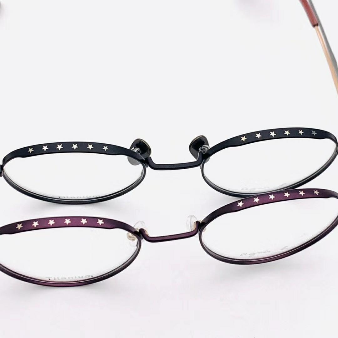 Agnes B AB70040 49mm titanium frame glasses, Women's Fashion ...