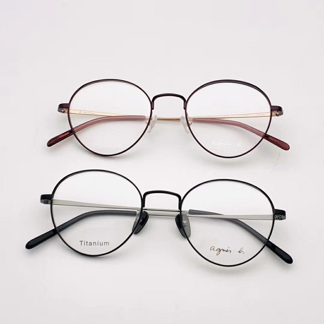 Agnes B AB70040 49mm titanium frame glasses, Women's Fashion ...
