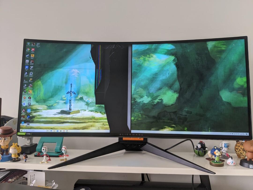 Alienware Dw3418 34 inch Screen broken Ultrawide, Computers & Tech ...