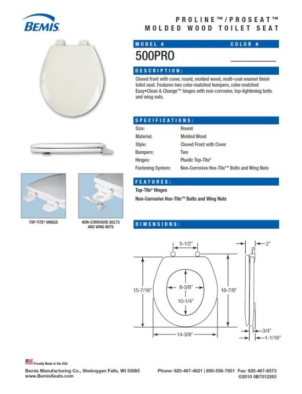 "Bemis" 500PRO 美國Bemis 木 廁板 Bemis Wood Toilet Seat 通用廁所板 , 服務, 家居服務, 水電 ...