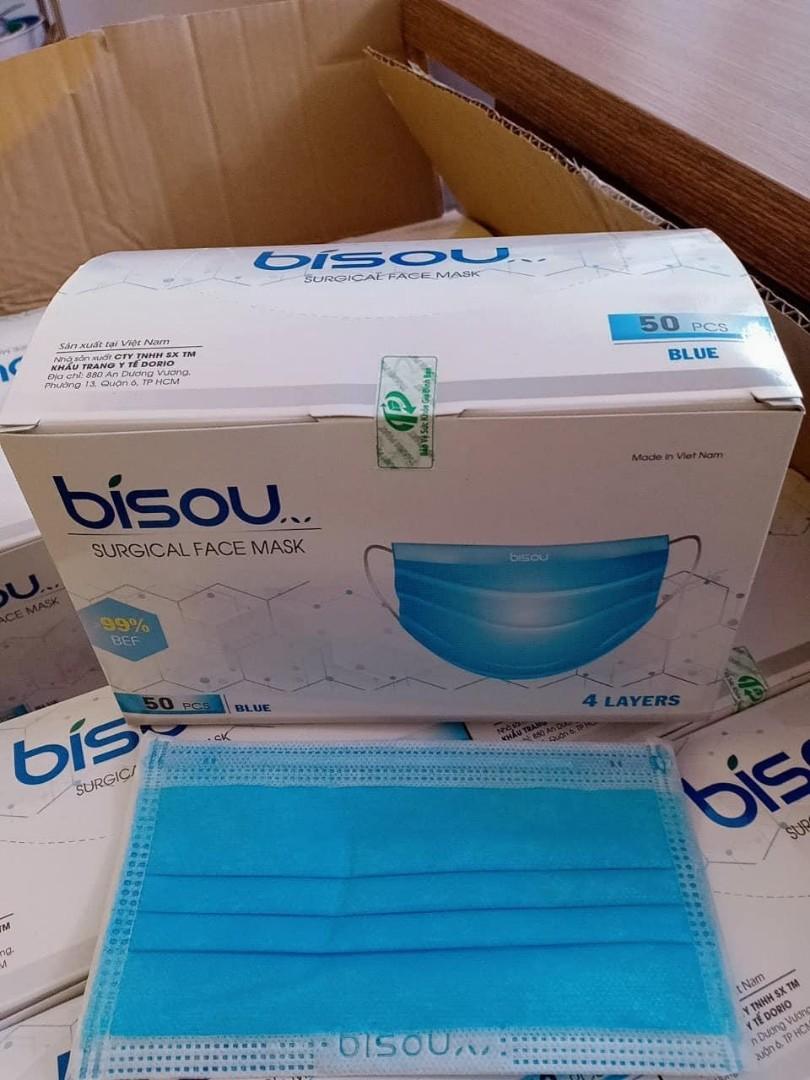 Bisou 4 Ply Surgical mask, Health & Nutrition, Face Masks & Face ...