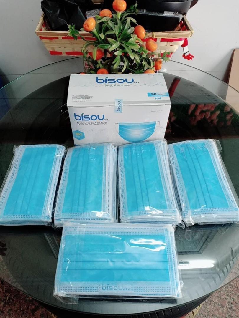 Bisou 4 Ply Surgical mask, Health & Nutrition, Face Masks & Face ...