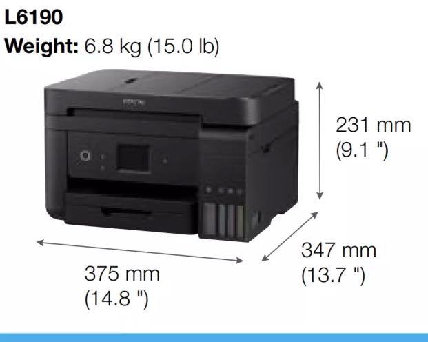Epson Ecotank L6190 - Print/Scan/Copy/Fax, Computers & Tech, Printers ...