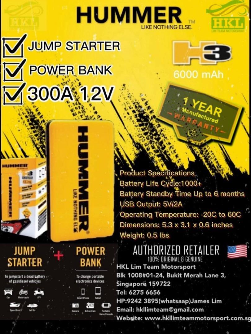 HUMMER H3 JUMP STARTER, Motorcycles, Motorcycle Accessories on Carousell