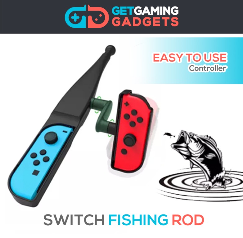 Nintendo Switch/Lite Fishing Rod Joy Con Joycon Attachment Controller ...