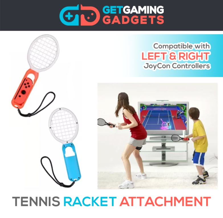 Nintendo Switch/Lite Tennis Racket Joy-Con Joycon Attachment Controller ...