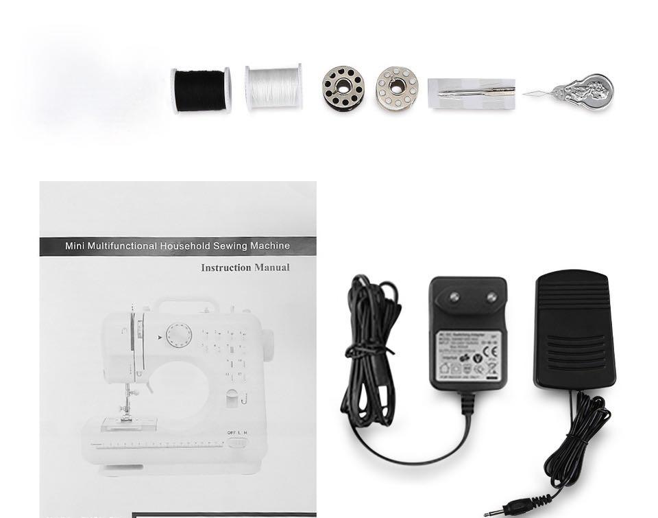 New Basic Portable Sewing Machine with 12 Built-in Stitches, 2 Speeds ...