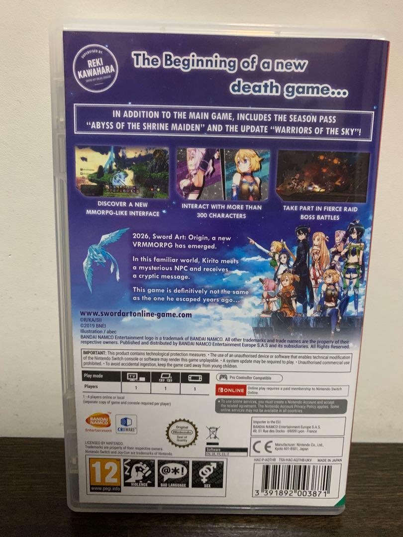 Sword Art Online SAO Nintendo Switch Game, Video Gaming, Video Game ...