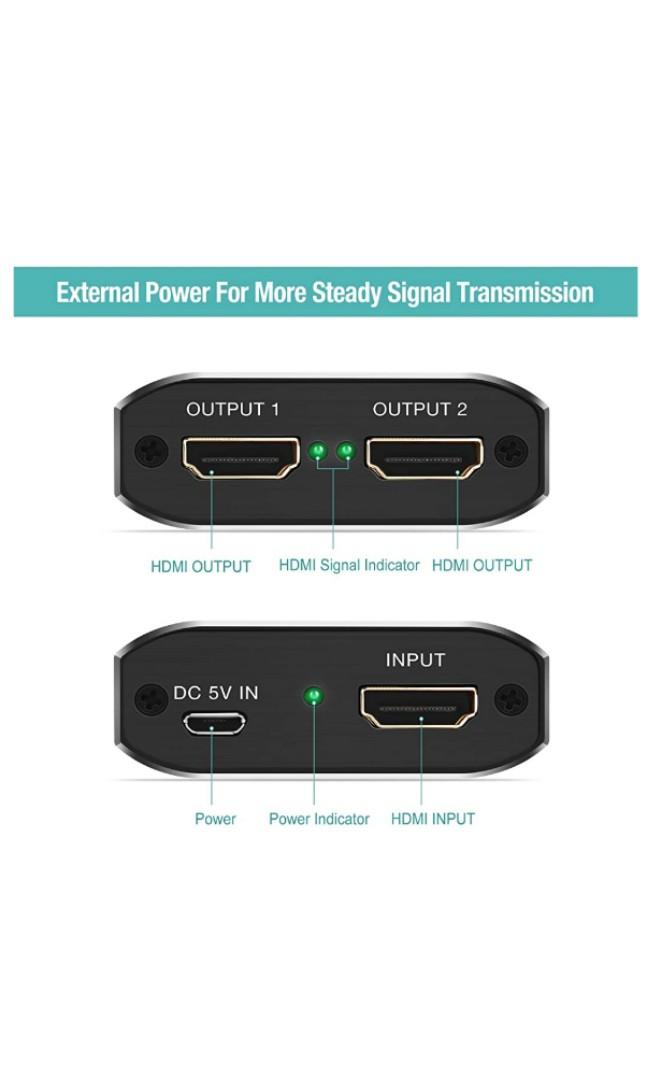 Techole HDMI 1 in 2 Splitter 4K UHD 3D, TV & Home Appliances, TV & Entertainment, TV Parts ...