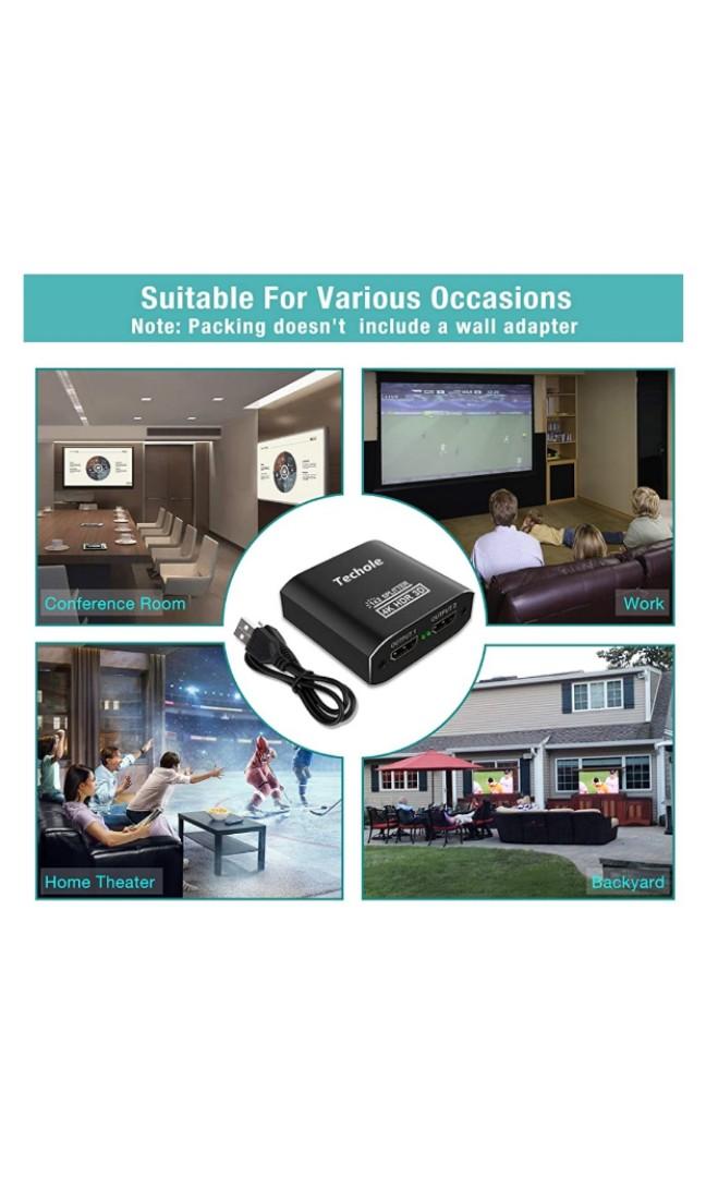 Techole HDMI 1 in 2 Splitter 4K UHD 3D, TV & Home Appliances, TV & Entertainment, TV Parts ...
