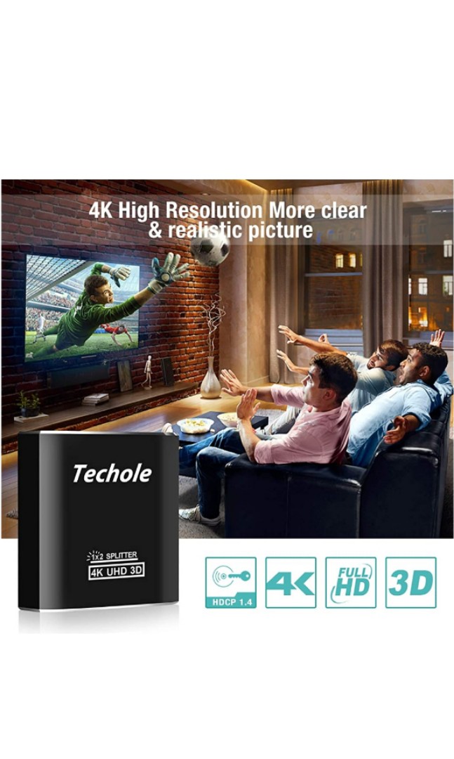 Techole HDMI 1 in 2 Splitter 4K UHD 3D, TV & Home Appliances, TV & Entertainment, TV Parts ...