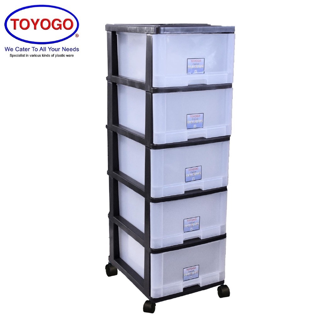 Toyogo Plastic Storage box/ Drawer With Wheels (5 Tier), Furniture ...