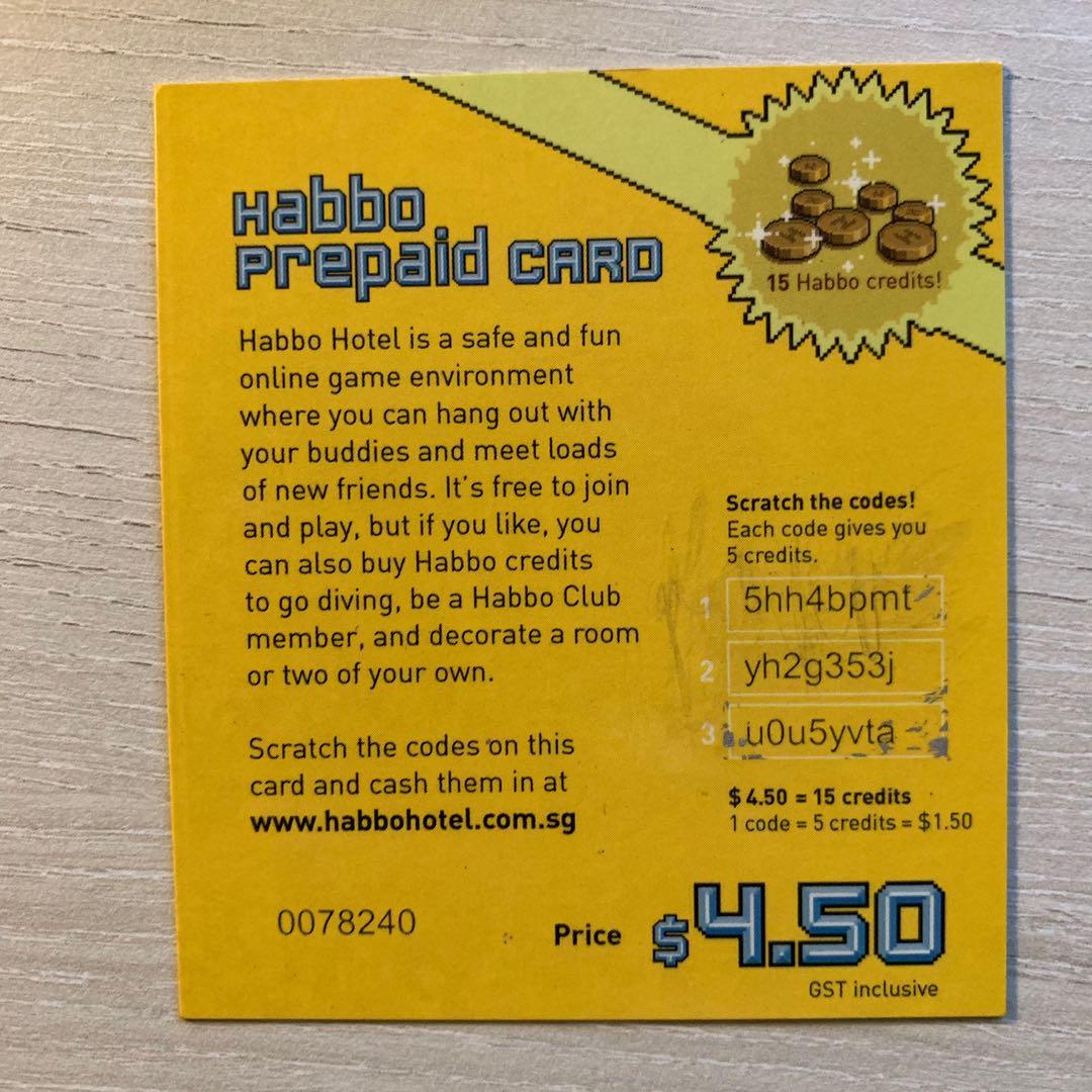 1st Gen Habbo Cards and Credits, Hobbies & Toys, Toys & Games on Carousell