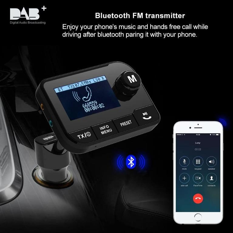 Blufree In Car DAB/DAB+ Adapter, 2.3" Display DAB Digital Radio ...