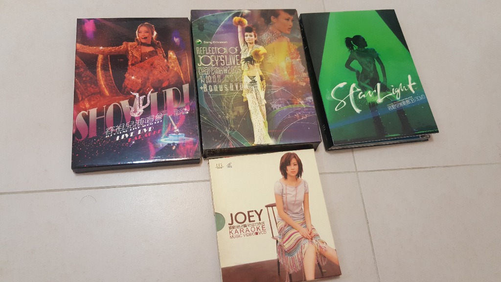 容祖兒 Joey Yung 演唱會dvd及卡拉ok VCD (4隻), 興趣及遊戲, 音樂樂器 & 配件, 音樂與媒體 - CD 及 DVD - Carousell
