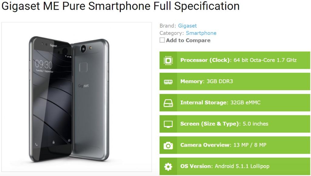 Gigaset Me (GS53-6) 4G Smartphone - Black, Mobile Phones & Gadgets, Mobile Phones, Android ...