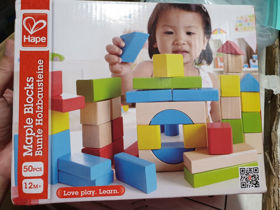 Hape maple blocks, Hobbies & Toys, Toys & Games on Carousell