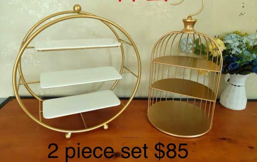 Gold 3 tier Kuey stand. cake stand . Food display , Furniture, Home ...