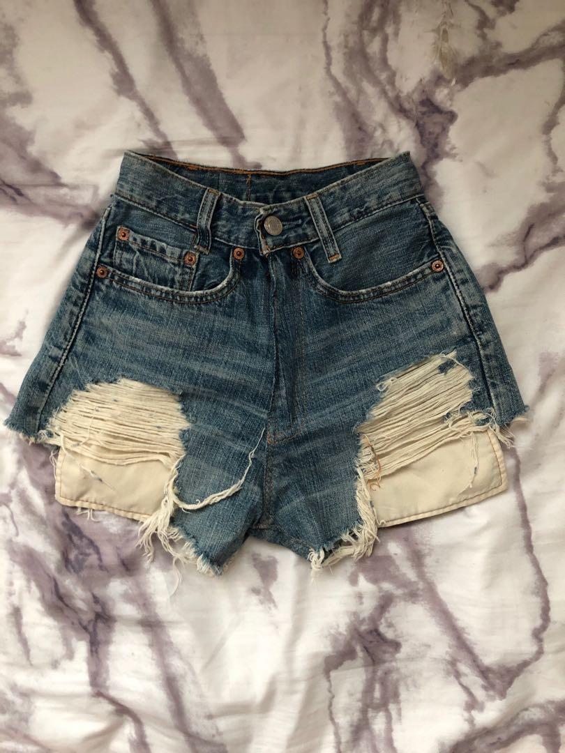 Levi’s vintage high waisted ripped shorts, Women's Fashion, Bottoms ...
