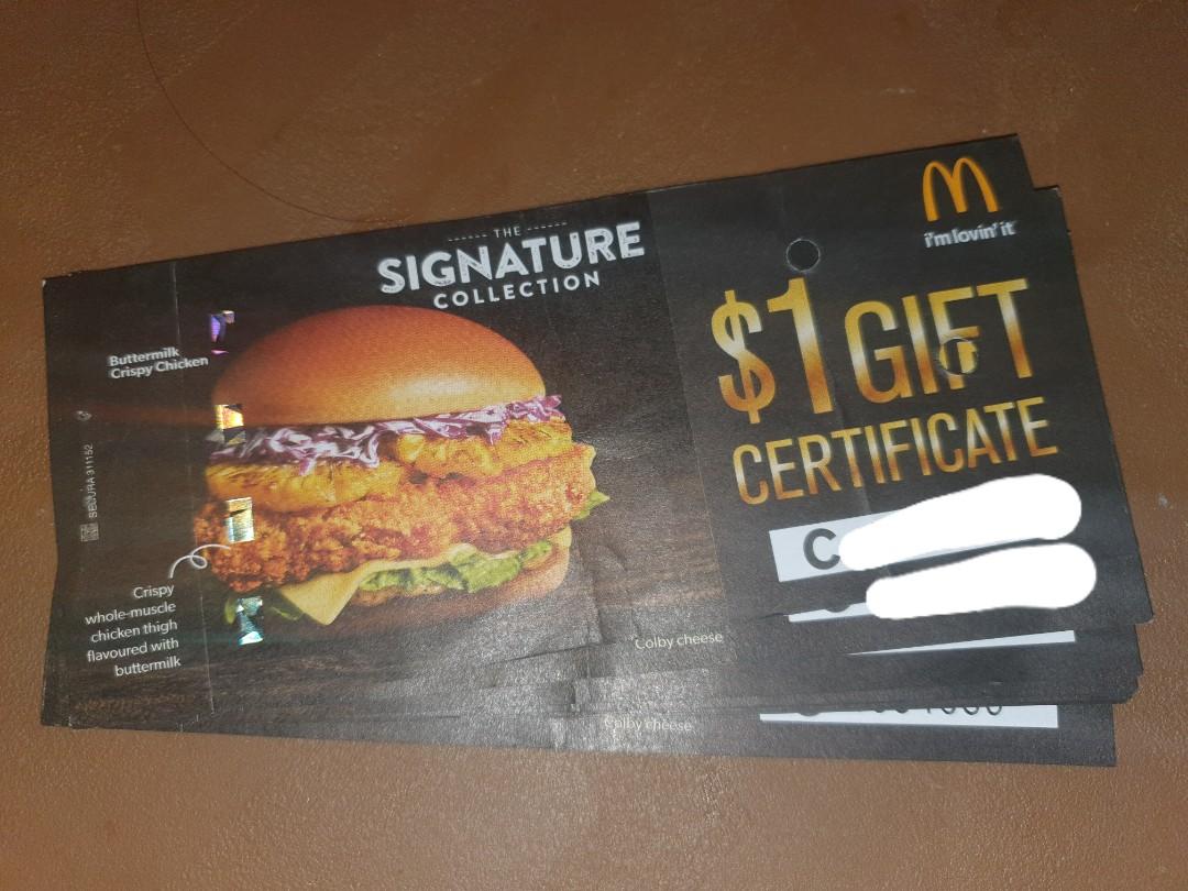 McDonald Gift Certificate, Tickets & Vouchers, Vouchers on Carousell