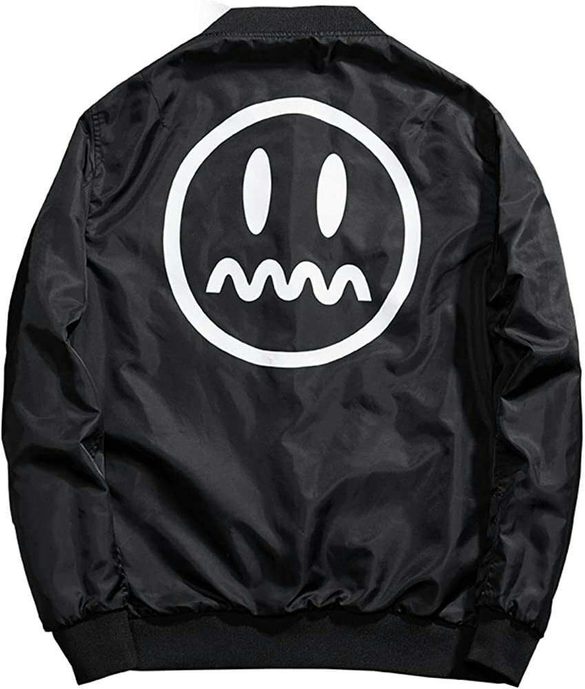 Men's Smiley Reversible Bomber Jacket, Men's Fashion, Coats, Jackets ...