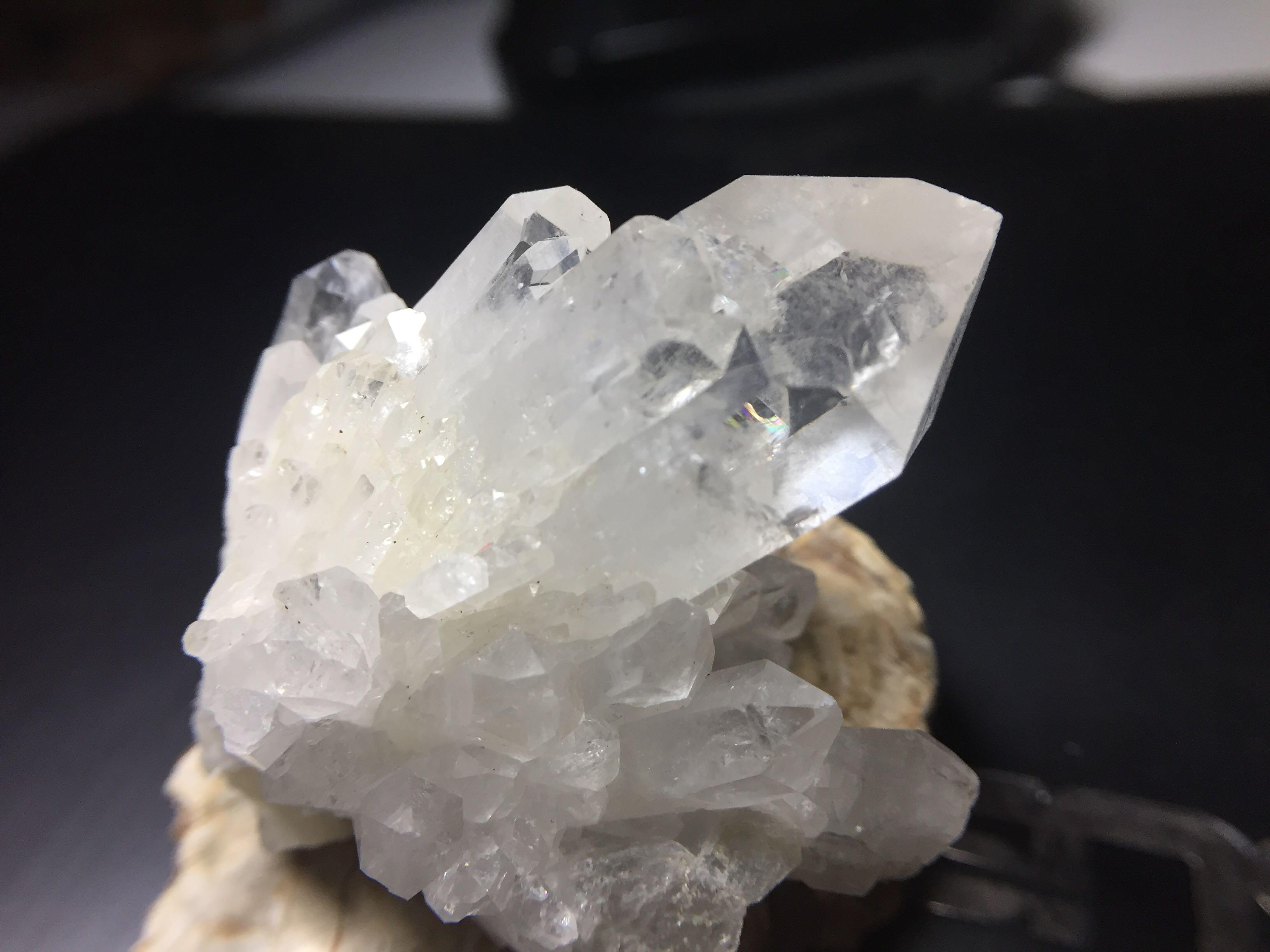 Natural Raw Dow Crystal/ Trans-channeling Crystal/ Cluster with rainbow ...