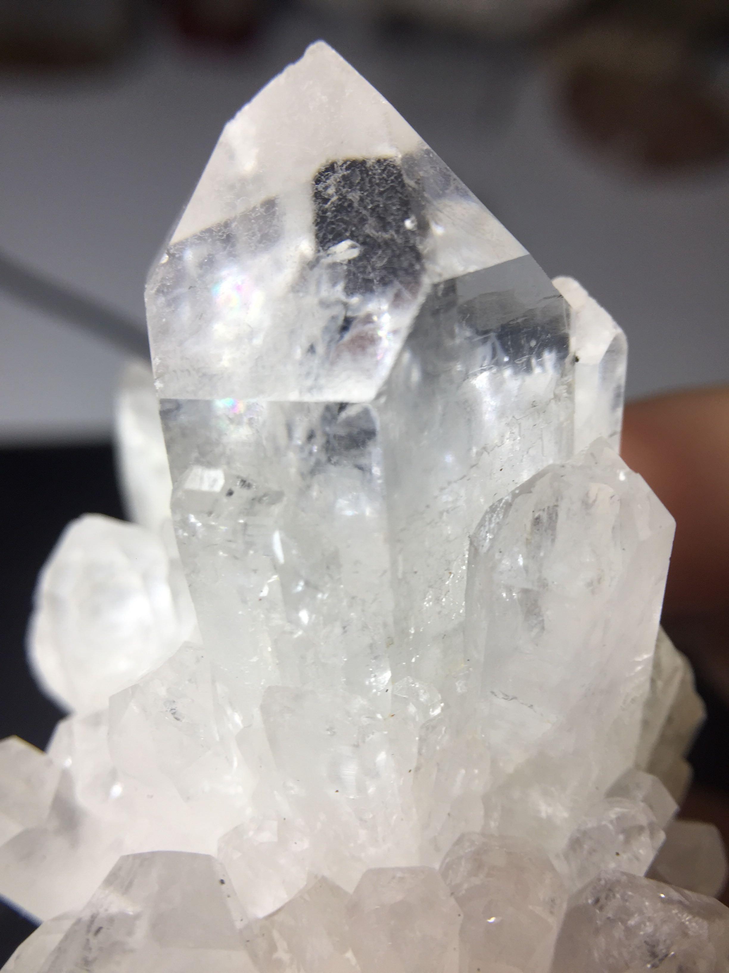 Natural Raw Dow Crystal/ Trans-channeling Crystal/ Cluster with rainbow ...