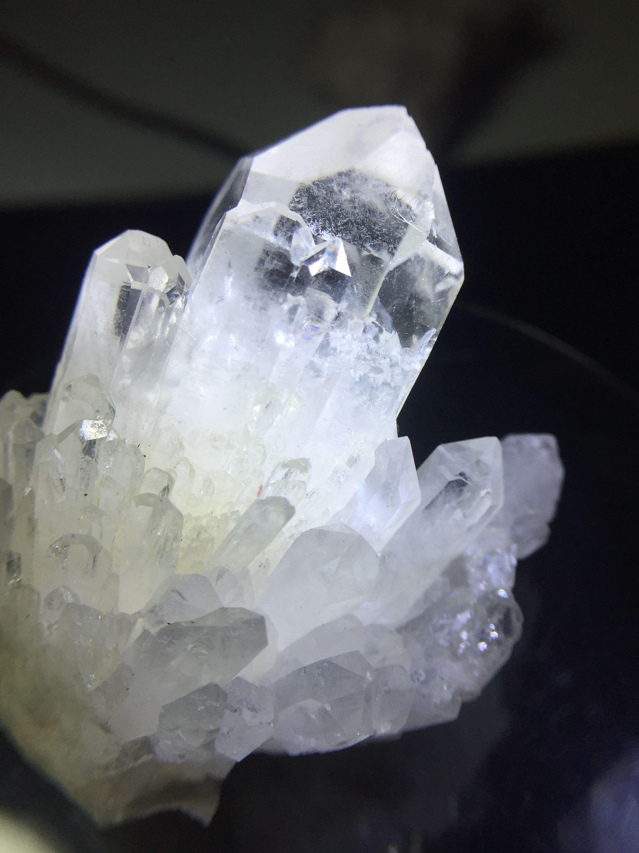 Natural Raw Dow Crystal/ Trans-channeling Crystal/ Cluster with rainbow ...