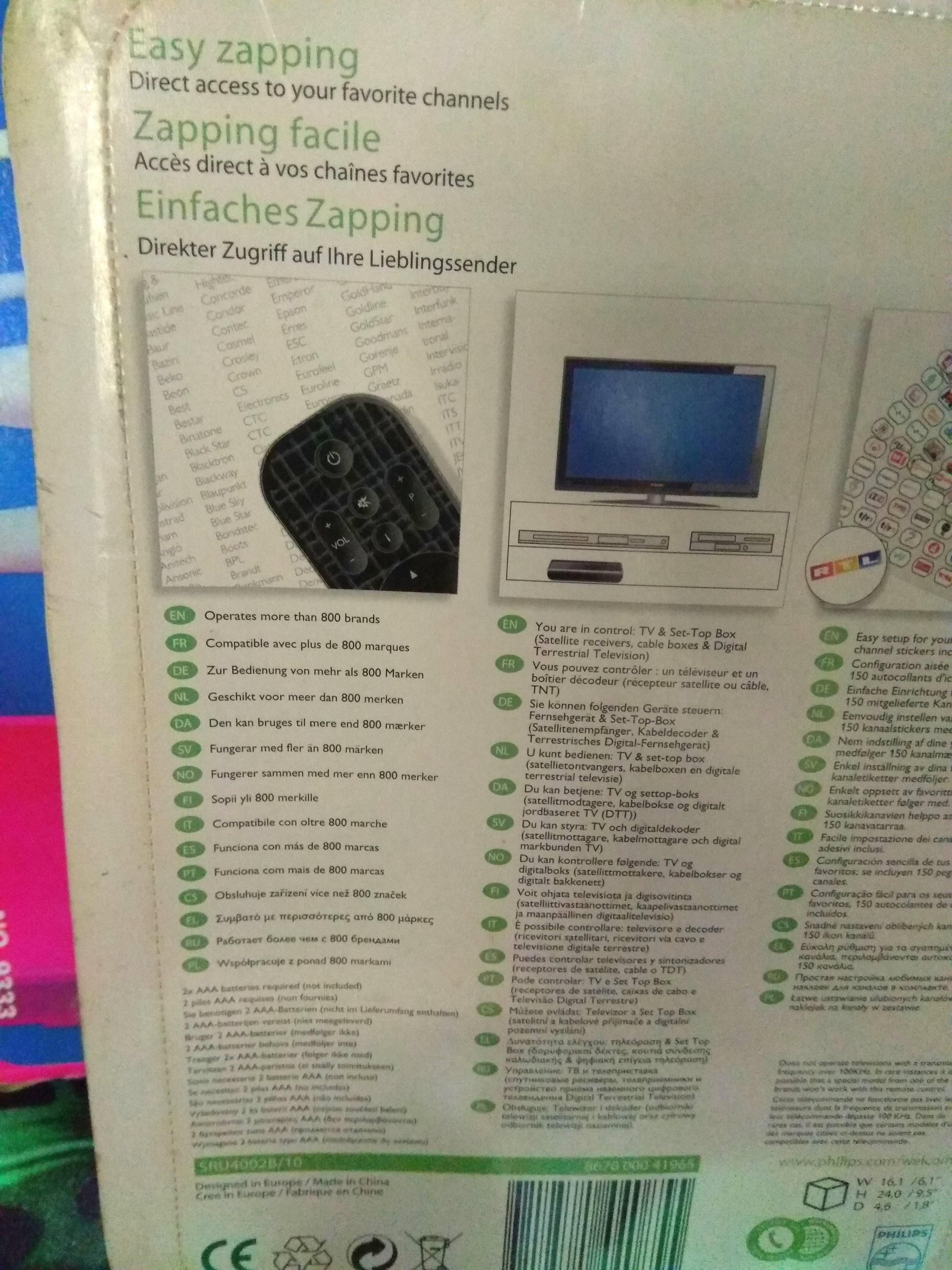 PHILIPS - Easy Zapping Universal Remote Control, TV & Home Appliances ...