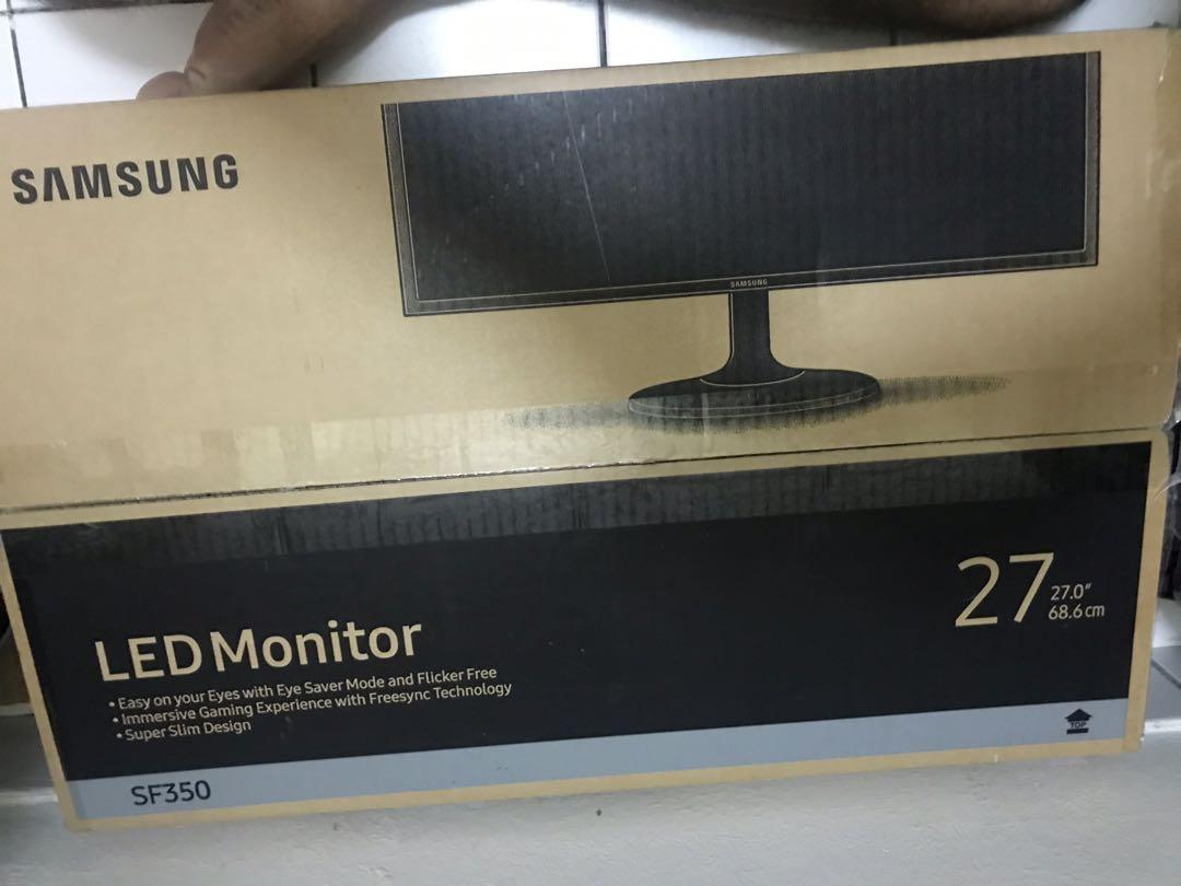 Samsung LED Monitor 27 inch + Dual monitor screen stand, Computers ...