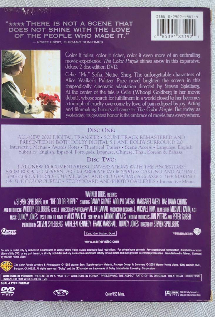 The Color Purple DVD 2 Disc Special Edition - Region 3 - Unsealed ...