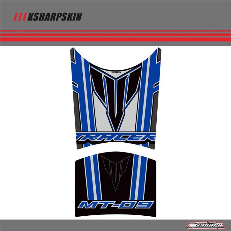 Yamaha MT09 MT 09 Tracer 900 tank fish bone sticker blue red green ...