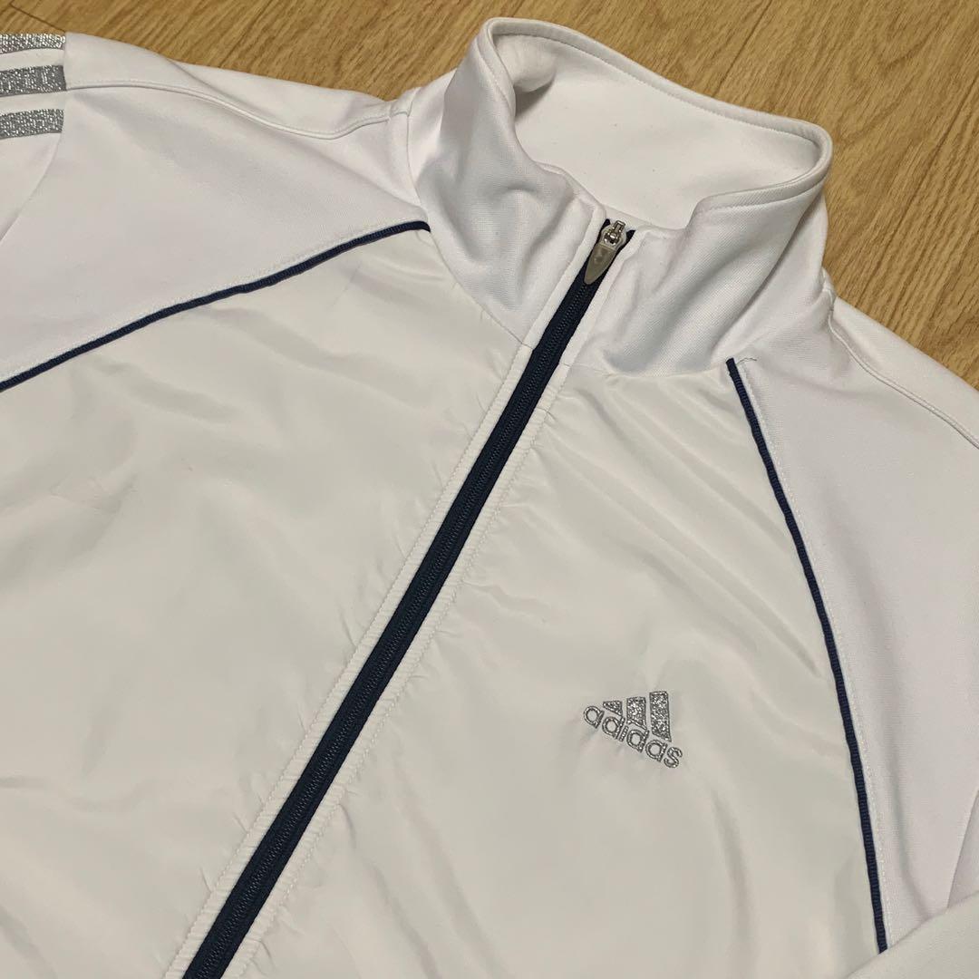 Adidas White Track Jacket, Men's Fashion, Activewear on Carousell