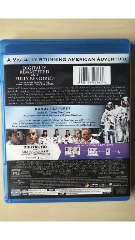 Apollo 13 Blu Ray 20th Anniversary Edition, Hobbies & Toys, Music ...