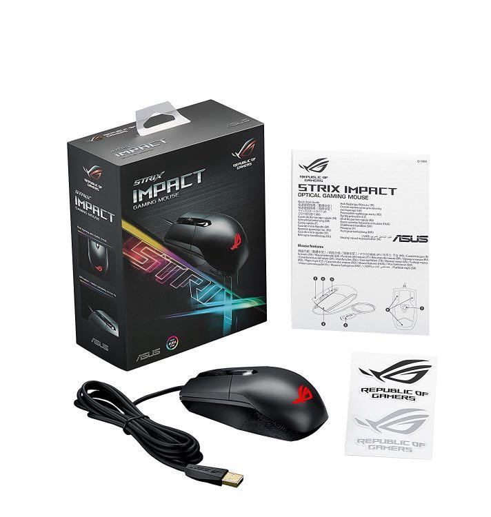 Asus ROG Strix Impact P303 Aura RGB USB Gaming Mouse, Computers & Tech ...