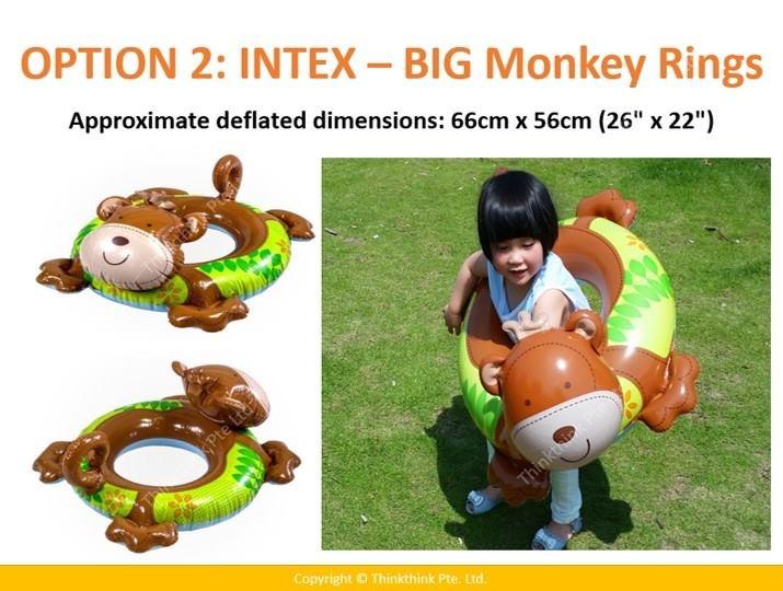 INTEX -MONKEY INFLATABLE SWIM RINGS SWIMMING POOL FLOAT FOR 3 - 6 YEARS ...