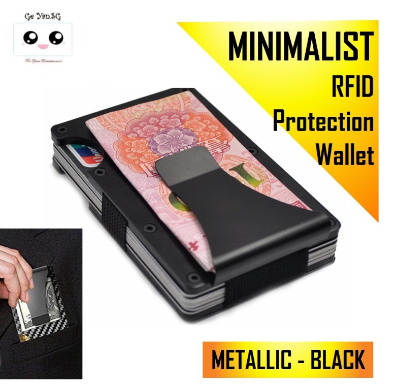 RFID Card Holder Money Clip RFID Protection Blocking Cardholder Wallet ...