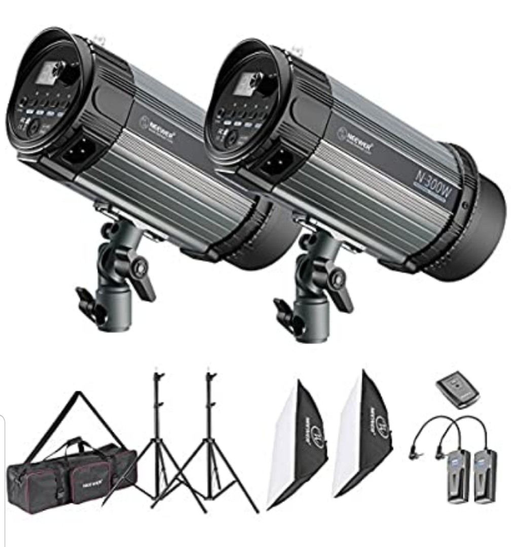 Neewer Photo Studio Softbox Lightbox & Strobe Lighting Kit (2-Pack ...