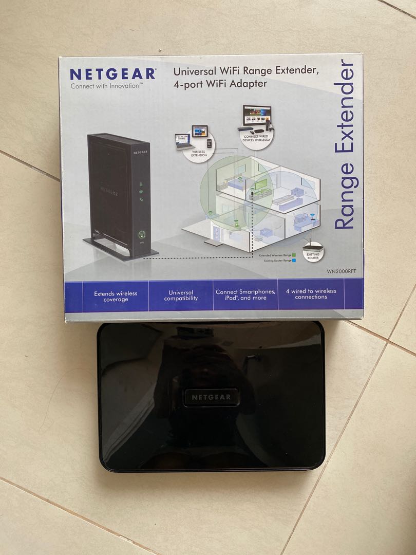 NetGear 4 Port Wifi Range Extender (New) & NetGear Range Max Gigabit ...