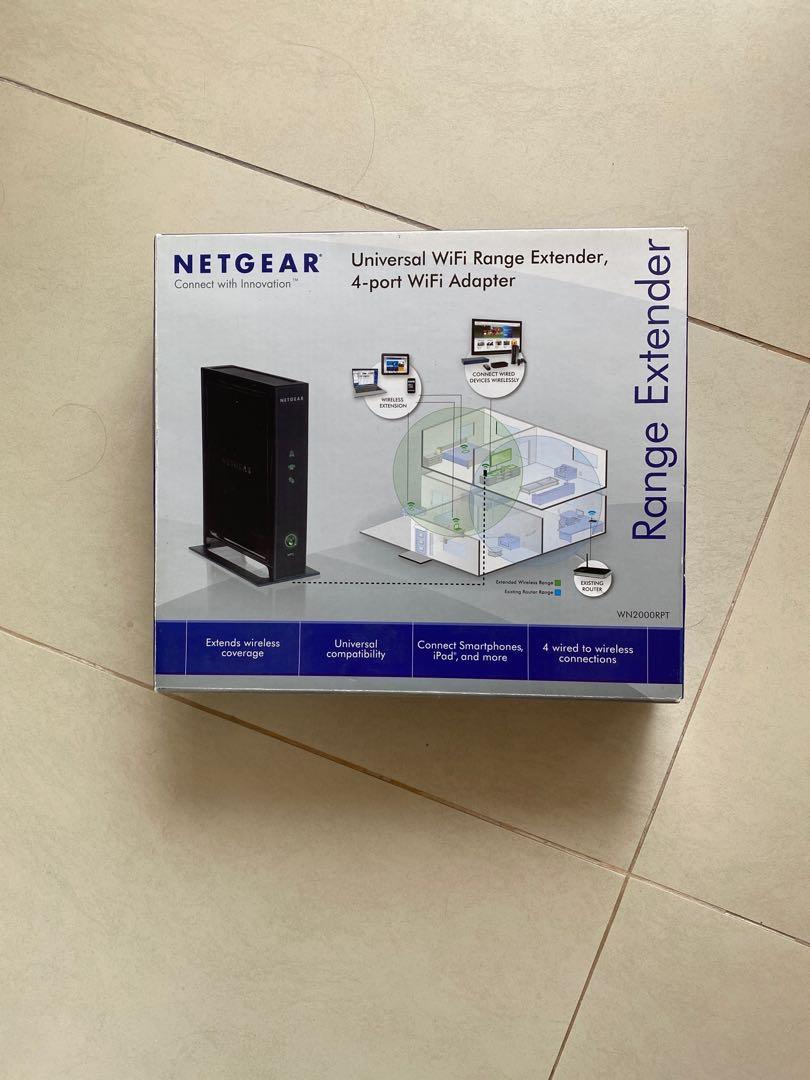 NetGear 4 Port Wifi Range Extender (New) & NetGear Range Max Gigabit ...