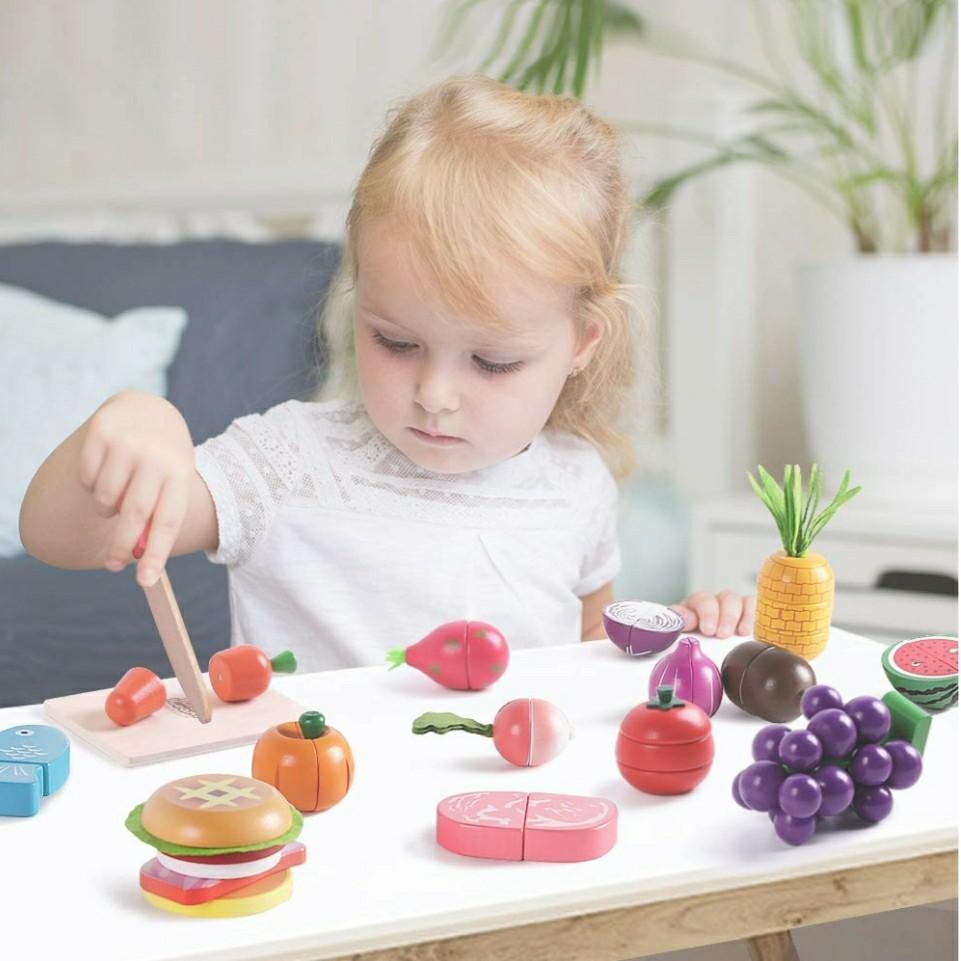 (PO) BN Wooden Magnetic Cutting & Cooking Foods Toy, Children Pretend ...