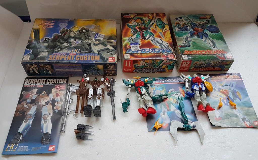 Set of 3 Gundam Wing, Action Figurines, Bandai Japan, Original with box ...