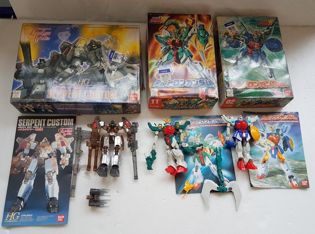 Set of 3 Gundam Wing, Action Figurines, Bandai Japan, Original with box ...